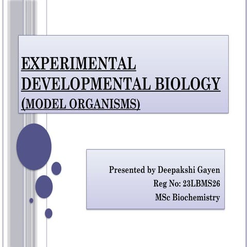 Model organisms in Experimental Developmental Biology UoH.pptx