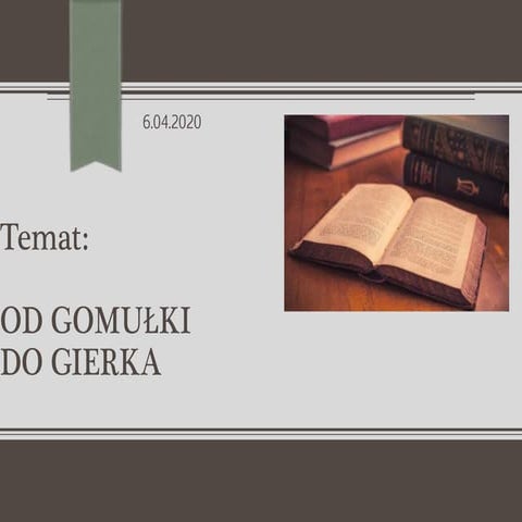 Od Gomułki do Gierka | PPTX