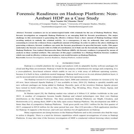 Forensic Readiness on Hadoop Platform: Non-Ambari HDP as a Case Study | PDF | Databases ...