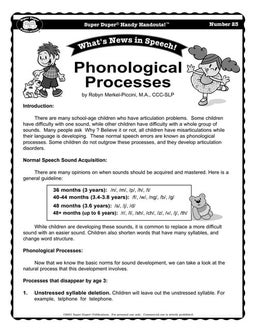 Typical phonological process development chart | PDF