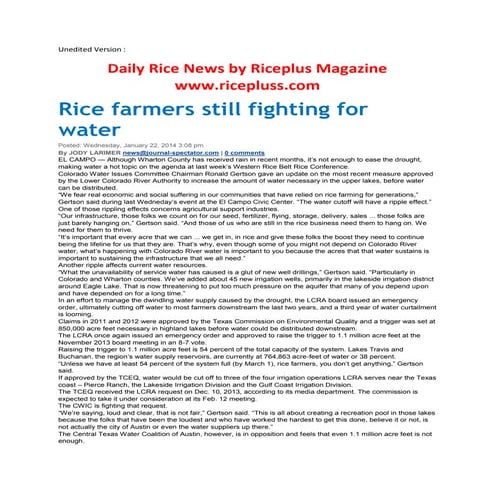 23rd janury 2014 daily global rice e newsletter by riceplus magazine ...