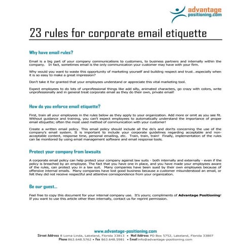 Email Etiquette | PDF