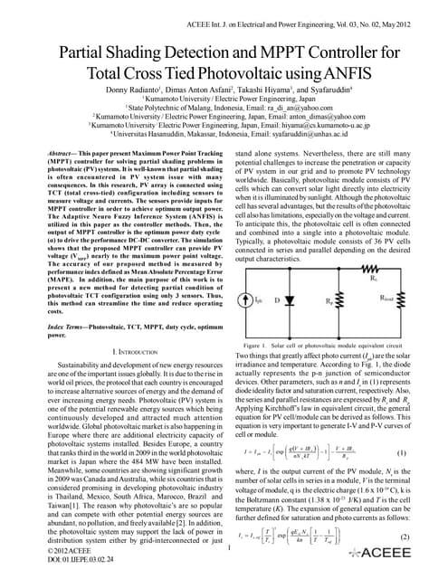 Modeling and Simulation of PV Array in Matlab/Simulink for Comparison of Perturb and Observe ...