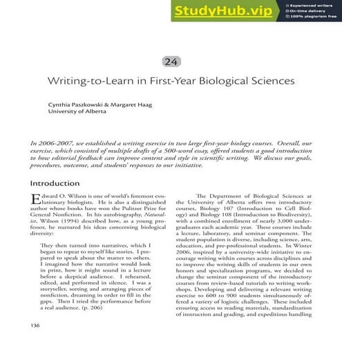 Writing Papers in the Biological Sciences Seventh Edition Victoria ...