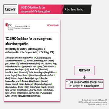 2023 ESC Guidelines for the management of Cardiomyopathies (I) | PDF