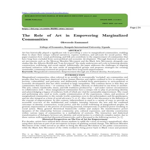 The Role of Art in Empowering Marginalized Communities (www.kiu.ac.ug ...