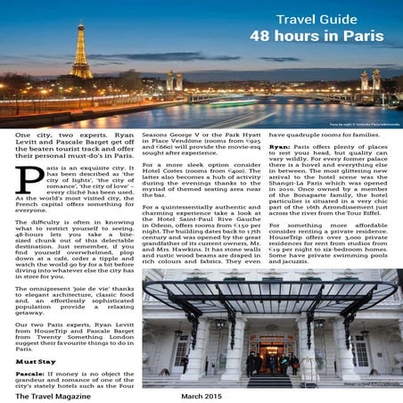 Travel Guide: 24 hours in Paris | PDF