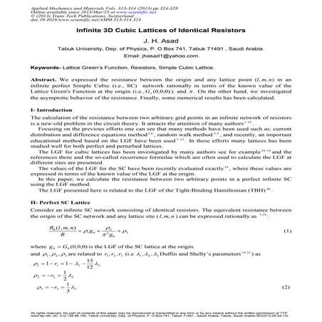 24 Infinite 3 D Cubic Lattices Of Identical Resistors Pdf