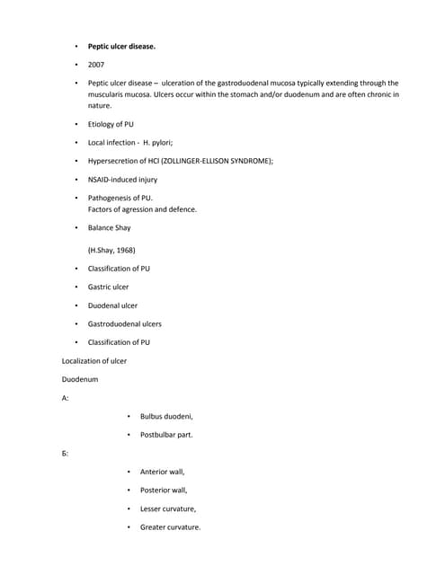 Management of Acute Exacerbation of Peptic Ulcer Disease (PUD) | PDF