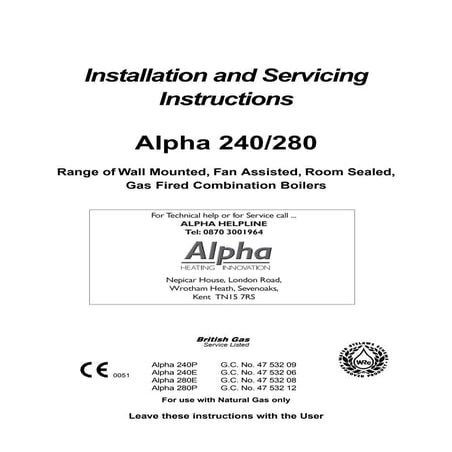 240 280 installation & servicing manual | PDF