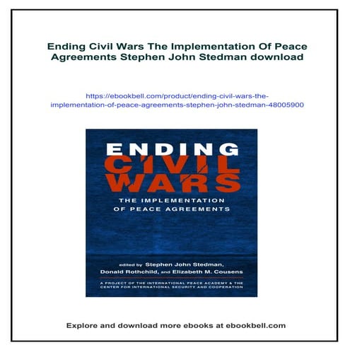Ending Civil Wars The Implementation Of Peace Agreements Stephen John ...