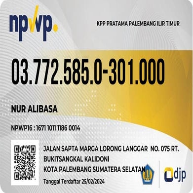 Npwp contoh dokumen baik sekali contoh npwp | PDF