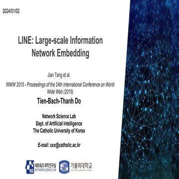 Line Large Scale Information Network Embedding Pptx