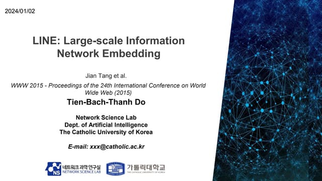 Line Large Scale Information Network Embedding Pptx