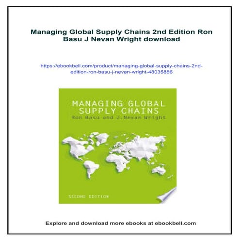 Managing Global Supply Chains 2nd Edition Ron Basu J Nevan Wright | PDF