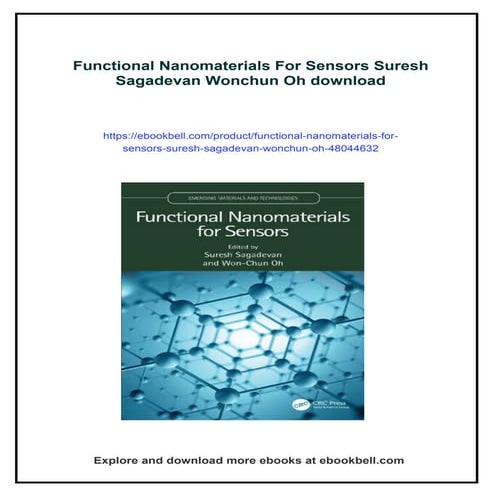 Functional Nanomaterials For Sensors Suresh Sagadevan Wonchun Oh | PDF