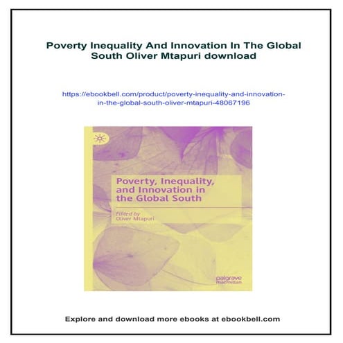 Poverty Inequality And Innovation In The Global South Oliver Mtapuri | PDF