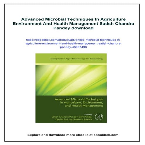 Advanced Microbial Techniques In Agriculture Environment And Health ...