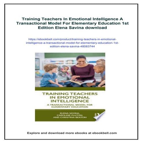 Training Teachers In Emotional Intelligence A Transactional Model For ...