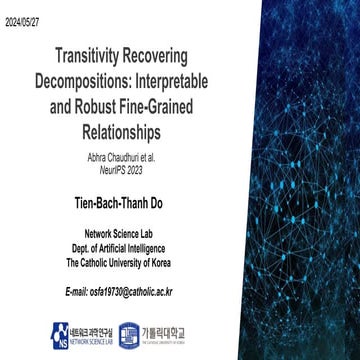 240527_Thanh_LabSeminar[Transitivity Recovering Decompositions ...