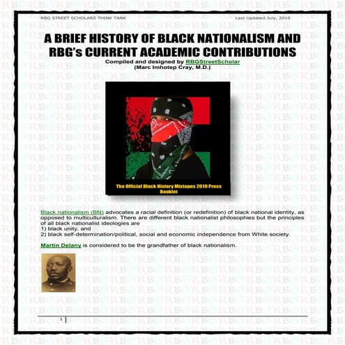 A Brief History of Black Nationalism and RBG's Current Academic ...