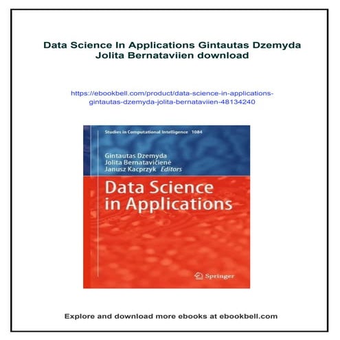 Data Science In Applications Gintautas Dzemyda Jolita Bernataviien | PDF
