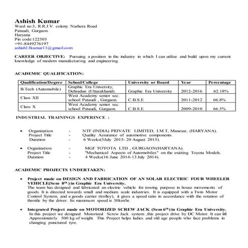 RESUME - ASHISH KUMAR | DOCX