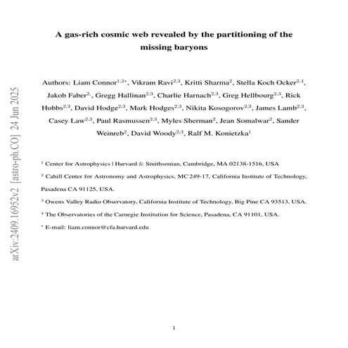 A gas-rich cosmic web revealed by the partitioning of the missing ...