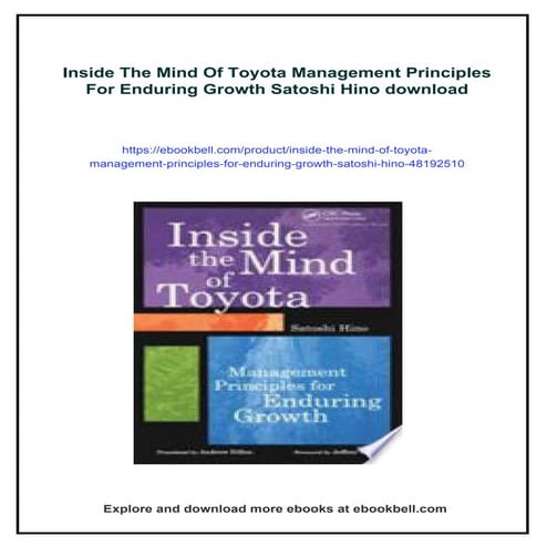 Inside The Mind Of Toyota Management Principles For Enduring Growth ...