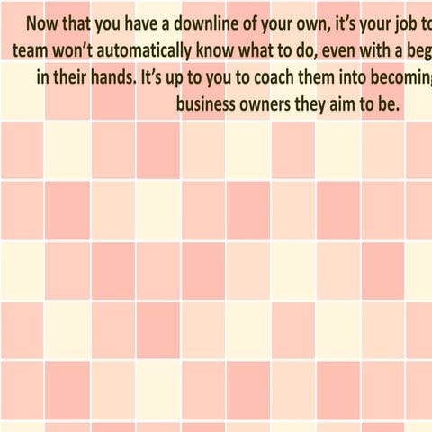 Five Steps to Improving Downline Performance | PPT