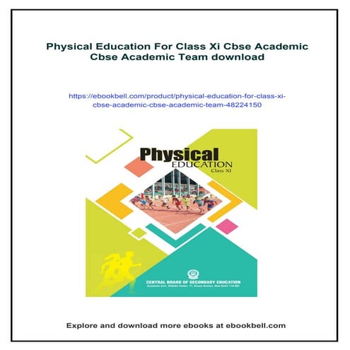 Physical Education For Class Xi Cbse Academic Cbse Academic Team | PDF
