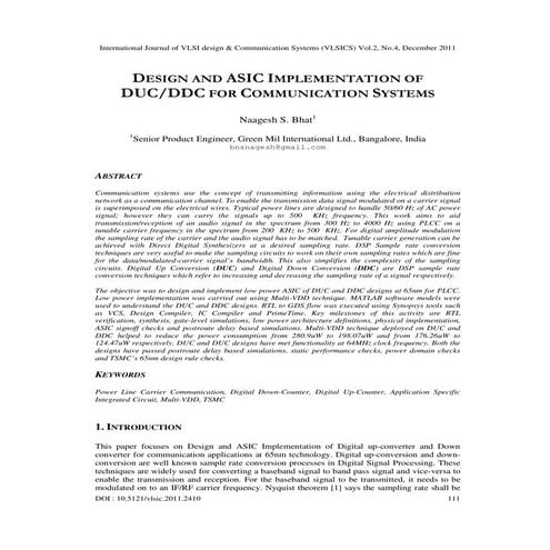 DESIGN AND ASIC IMPLEMENTATION OF DUC/DDC FOR COMMUNICATION SYSTEMS | PDF | Digital Audio ...