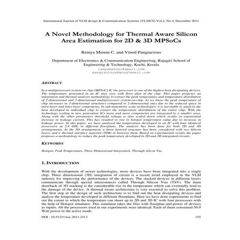 A Novel Methodology For Thermal Aware Silicon Area Estimation For 2d And 3d Mpsocs Pdf