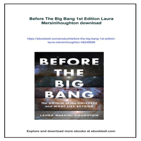 Before The Big Bang 1st Edition Laura Mersinihoughton | PDF