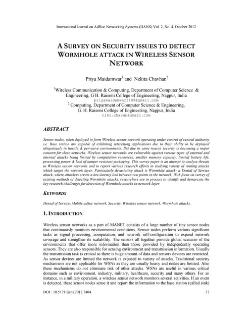 Deep Learning Fault Detection Algorithms in WSNs | PDF