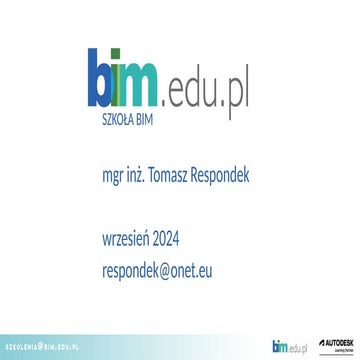 Tomasz Respondek - BIM School in Krakow, Poland | PPTX