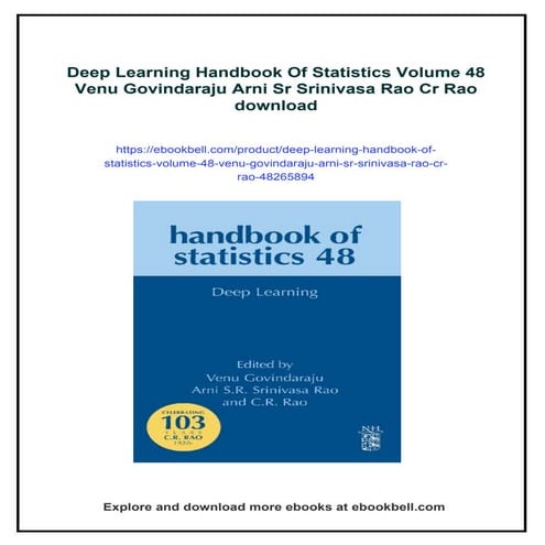 Deep Learning Handbook Of Statistics Volume 48 Venu Govindaraju Arni Sr ...