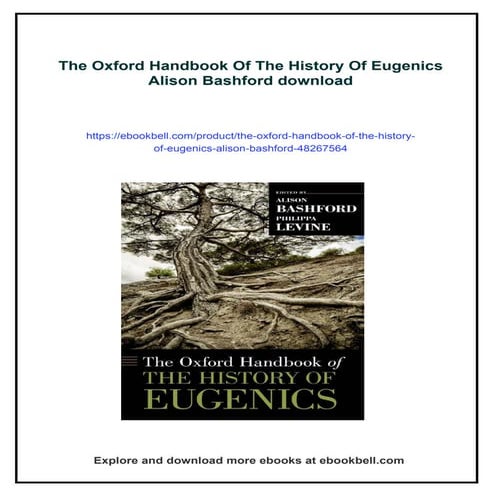 The Oxford Handbook Of The History Of Eugenics Alison Bashford | PDF