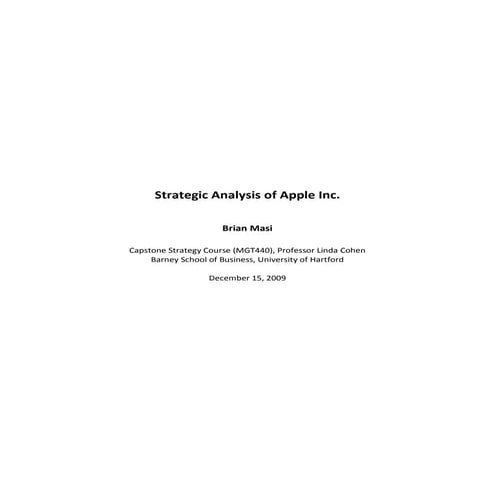 Strategic Analysis of Apple Inc | PPTX