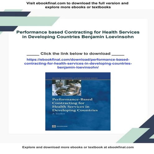 Performance based Contracting for Health Services in Developing ...