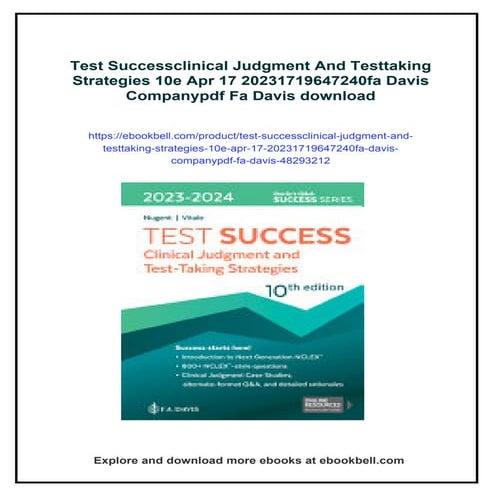 Test Successclinical Judgment And Testtaking Strategies 10e Apr 17 ...