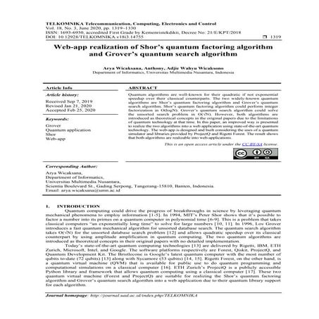Web App Realization Of Shors Quantum Factoring Algorithm And Grovers Quantum Search Algorithm 