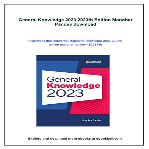 General Knowledge 2023 2023th Edition Manohar Pandey | PDF