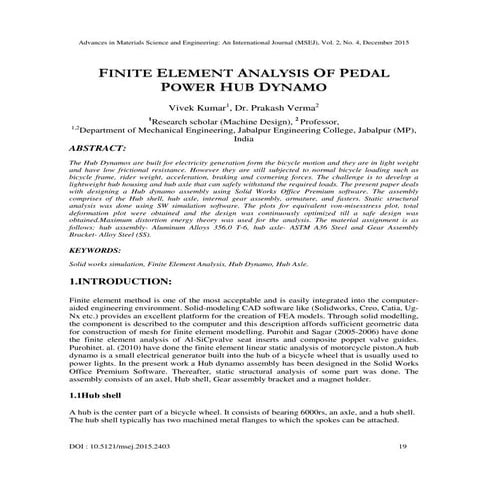 Stress Analysis on Human Powered Vehicle Frame | PDF