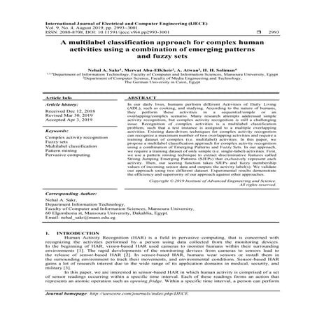 A Multilabel Classification Approach For Complex Human Activities Using 