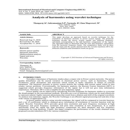 Analysis of harmonics using wavelet technique | PDF | Digital Audio | Computer Software and ...