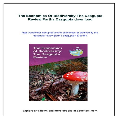 The Economics Of Biodiversity The Dasgupta Review Partha Dasgupta | PDF