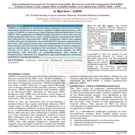 Pathophysiology of HIV AIDS | PDF