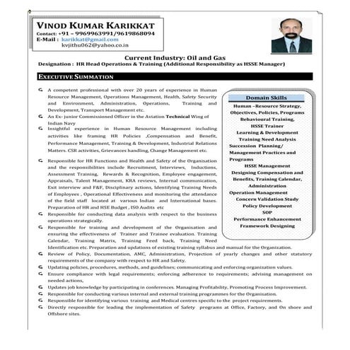 CV Vinod 2016 | PDF
