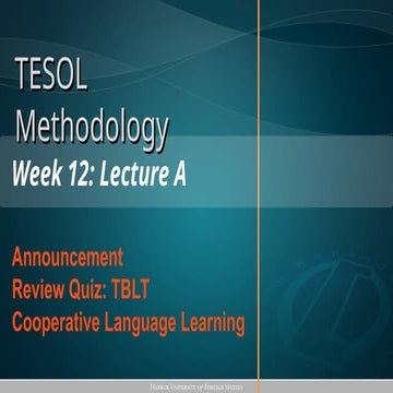 TESOL Methodology Instructional slides | PPT